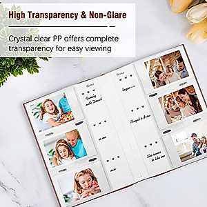 Photo Album for Fujifilm Instax Mini Camera, Polaroid Camera, Instax Photo Album with Memo Areas, 180 Pockets 2x3 Photo Album with Writing Space for Instax Mini 12 11 40 9 7+ Evo Liplay Camera, Brown