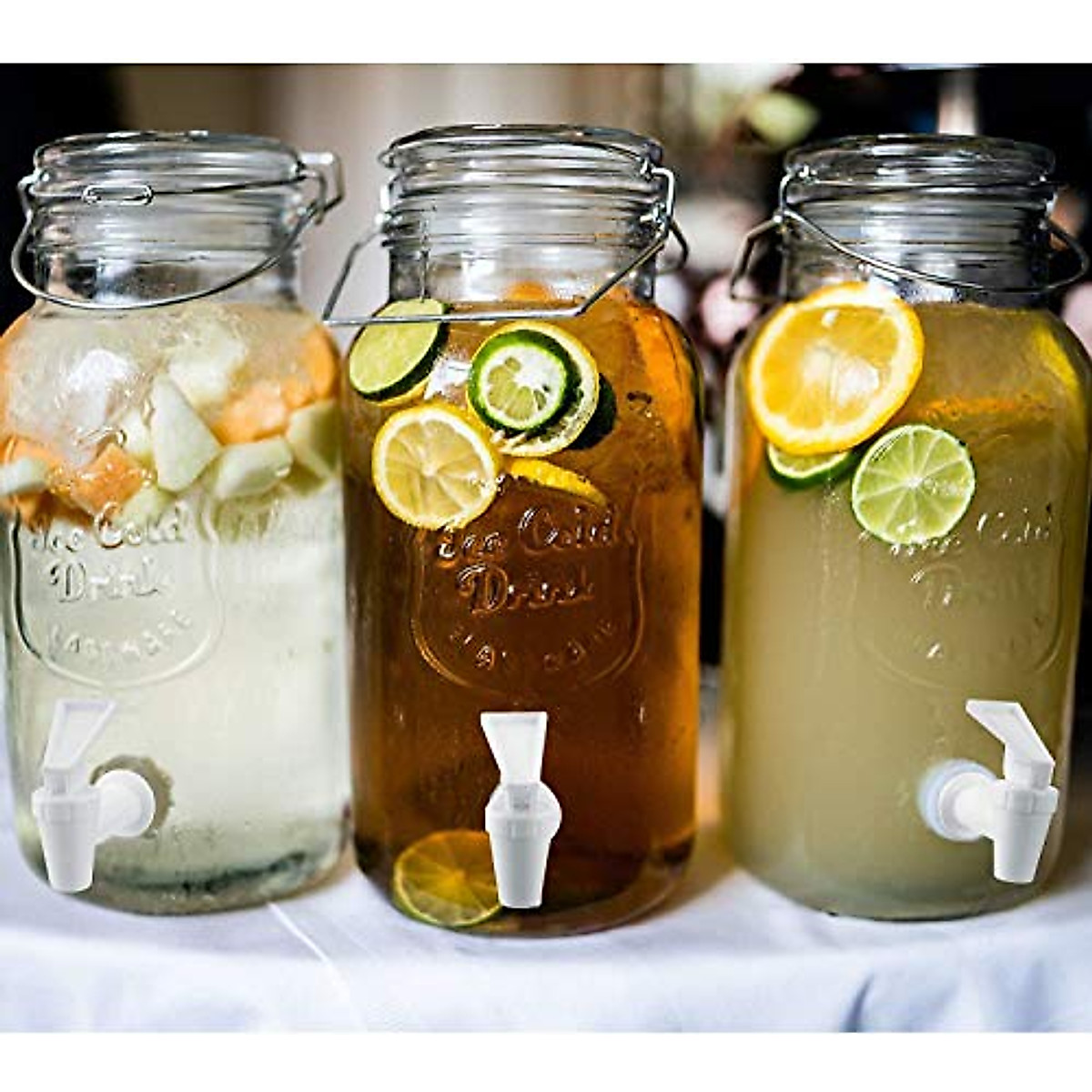 6 Pieces Replacement Cooler Faucet White Water Dispenser Tap Set，BPA Free Plastic Spigot By VitaLifePower