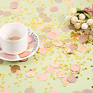 Round Tissue Paper Table Confetti Dots for Wedding Birthday Party Decoration, 1.76 oz (Rose Gold Confetti, 2.5 cm)