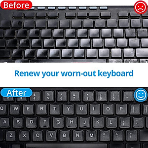 English Keyboard Stickers[5 in 1],Replacement English Keyboard Sticker with White Font on Black Background Universal for Laptop Desktop Computer,Matte English Keyboard Alphabet Sticker