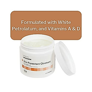 McKesson Skin Protectant Ointment with Vitamin A and D, White Petrolatum, Unscented, 13 oz, 1 Count