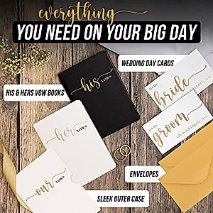 Prazoli Wedding Vow Books for Wedding Day Essentials, Cool Engagement Gifts for Couples, Wedding Registry Items, Supplies & Stuff, Mr and Mrs Gifts for Bride to Be, His and Hers Gifts Journal