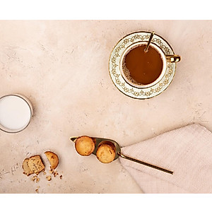 Disney Princess Golden Scalloped Teacup and Saucer - Elegant Ceramic Tea Set with Gold Accents | Official Disney Licensee (Tiana)