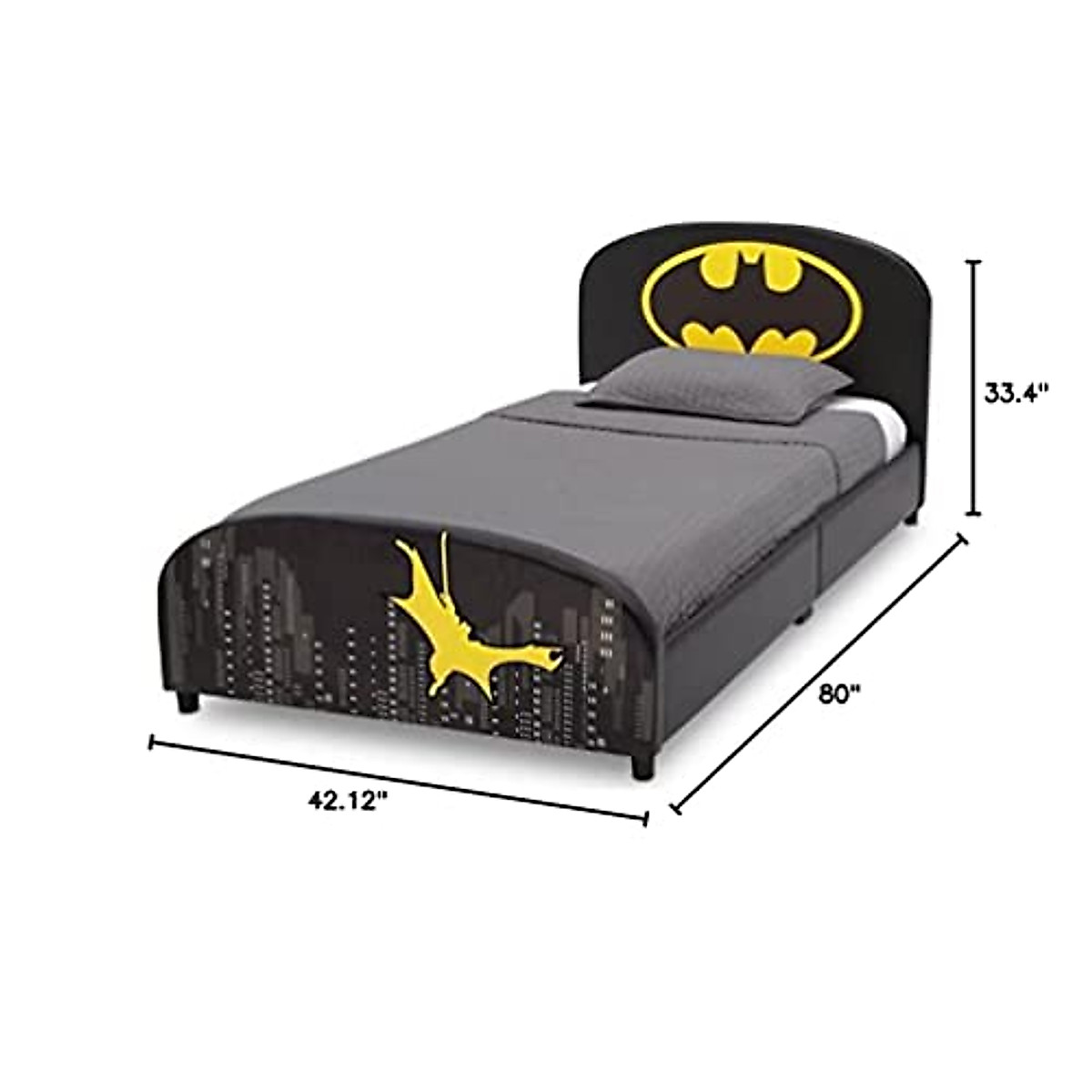 Delta Children Upholstered Twin Bed, DC Comics Batman
