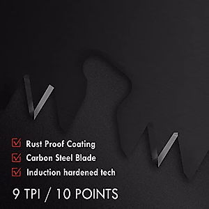 HAUTMEC 22-Inch Aggressive Hand Saw, Ergonomical Handle, Rust-proof Wood Saw With Chip Removal Design, for Heavy Duty Sawing, Trimming, Gardening of Wood, Drywall, Laminate And Plastic HT0026-SA