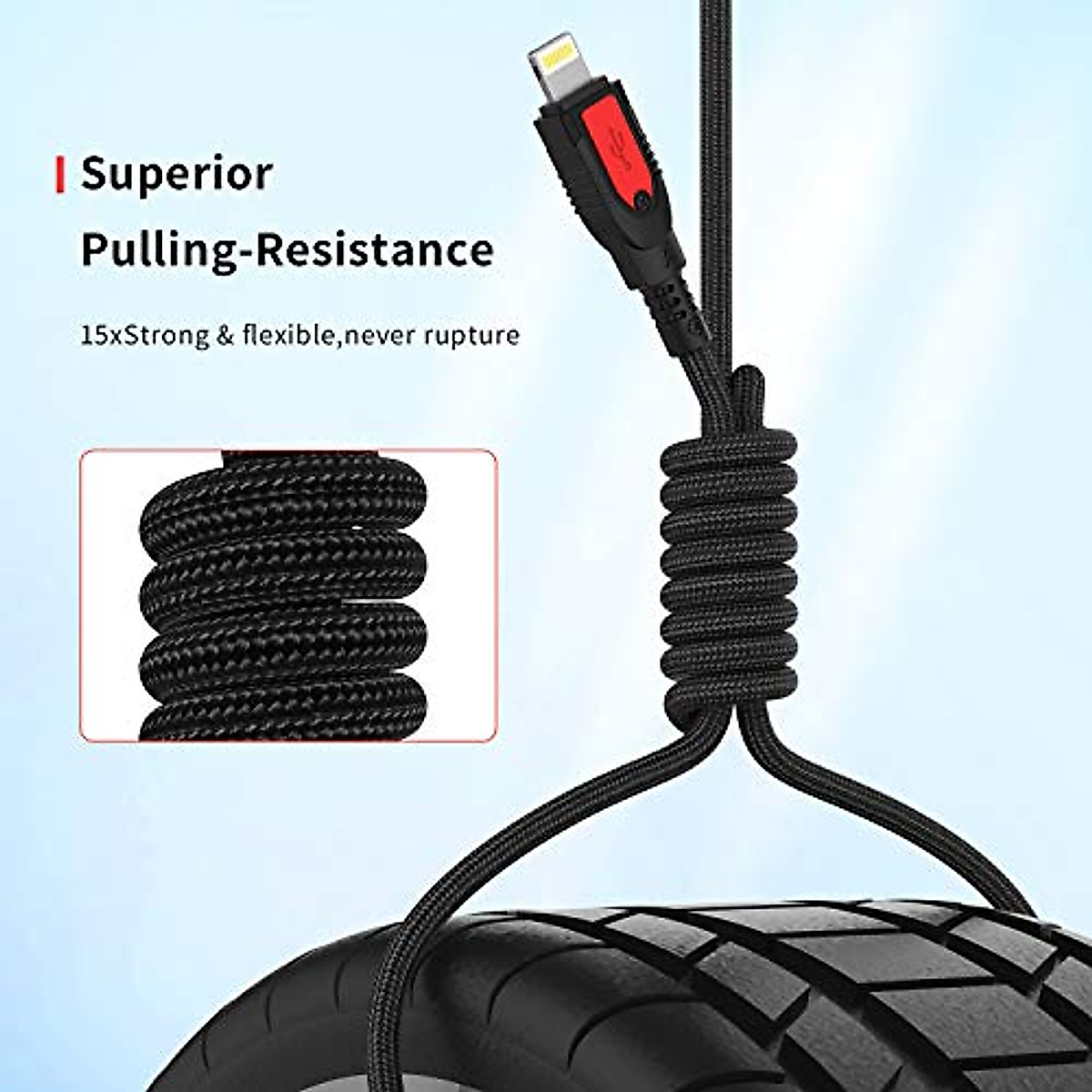 Ofuca iPhone Charger Cable 10FT, 3Pack 10FT/3M Lightning Cable Durable Nylon Braided Fast iPhone Charging Cable Cord Compatible with iPhone 11 Pro Max XS XR X 8 7 6 Plus 5, iPad, iOS