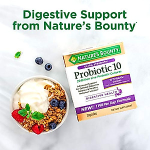 Probiotic by Nature's Bounty, Controlled Delivery Dietary Supplement, Supports Digestive,Intestinal and Immune Health, 30 Caplets