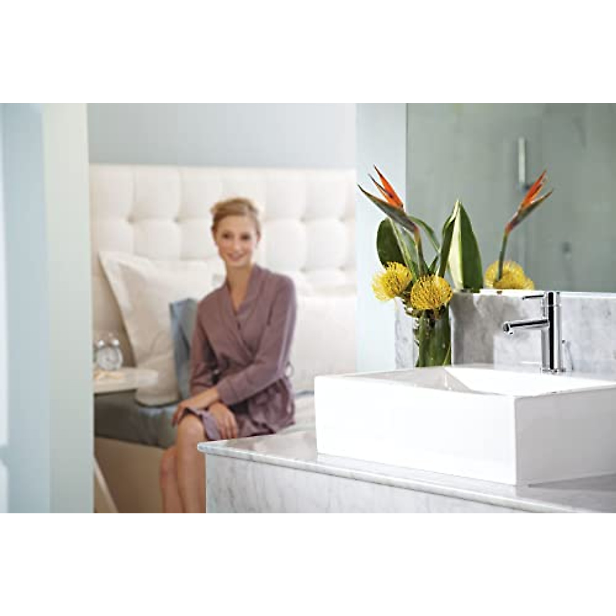 Moen Align Chrome One-Handle High-Arc Bathroom Faucet with Drain Assembly, 6190, 0.375