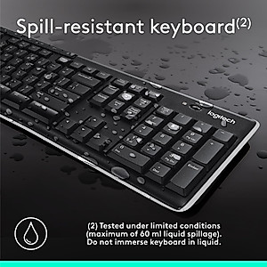 Logitech MK710 Wireless Keyboard and Mouse Combo — Includes Keyboard and Mouse, Stylish Design, Built-In LCD Status Dashboard, Long Battery Life