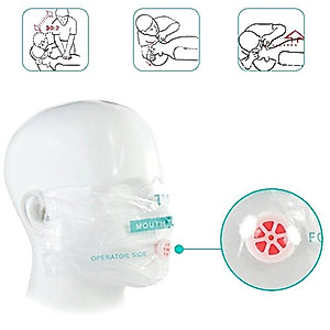 LSIKA-Z Pack of 5pcs CPR Face Shield Mask Keychain Ring Emergency Kit CPR Face Shields for First Aid or CPR Training (Black-5)