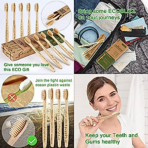 Premiumswede Bamboo Toothbrushes - Biodegradable Eco Friendly Soft Toothbrushes for Adults, Kids - Natural Wooden Toothbrushes with Soft Bristles - 10 Pcs Family Toothbrush Pack