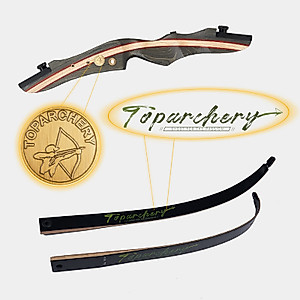 TOPARCHERY Recurve Bow for Adult & Youth Beginner, 62" Wooden Takedown Recurve Hunting Bow for Outdoor Training Practice Right Handed 40lbs