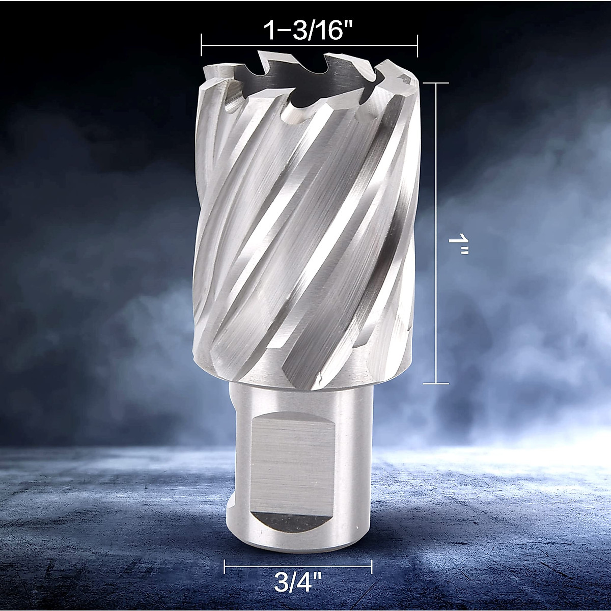 RupXinSplend Annular Cutter High-Speed Steel - 1-3/16"Diameter x 1"Cutting Depth with 3/4" Weldon Shank HSS Annular Cutter Mag Drill Bits for Mag Drill Press by RupXinSplend