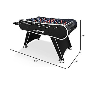 Wakefa 7ft Billiards Table, Portable Foldable Pool Table, Includes Balls, Chalks, 2 Pool Sticks and Brush, Black with Blue Cloth, Perfect for Family Game Room