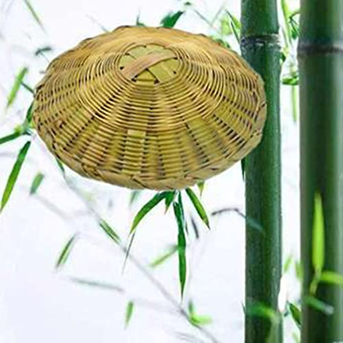 Zerodeko Wok Sticky Rice Cooking Steamer Basket Wicker Lid Traditional Replacement Steamer Basket Lid Wicker Woven Lid Rice Base for Bottom Containers