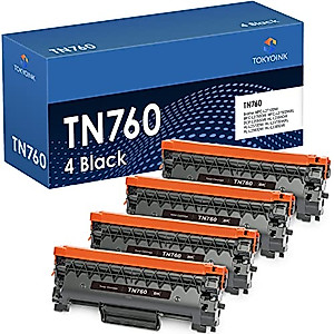 TOKYOINK TN760 Toner Cartridge Compatible Replacement for Brother TN760 TN-760 TN730 TN-730 for MFC-L2710DW MFC-L2750DW HL-L2370DW HL-L2395DW DCP-L2550DW HL-L2350DW Printer Toner Cartridges(4 Pack)