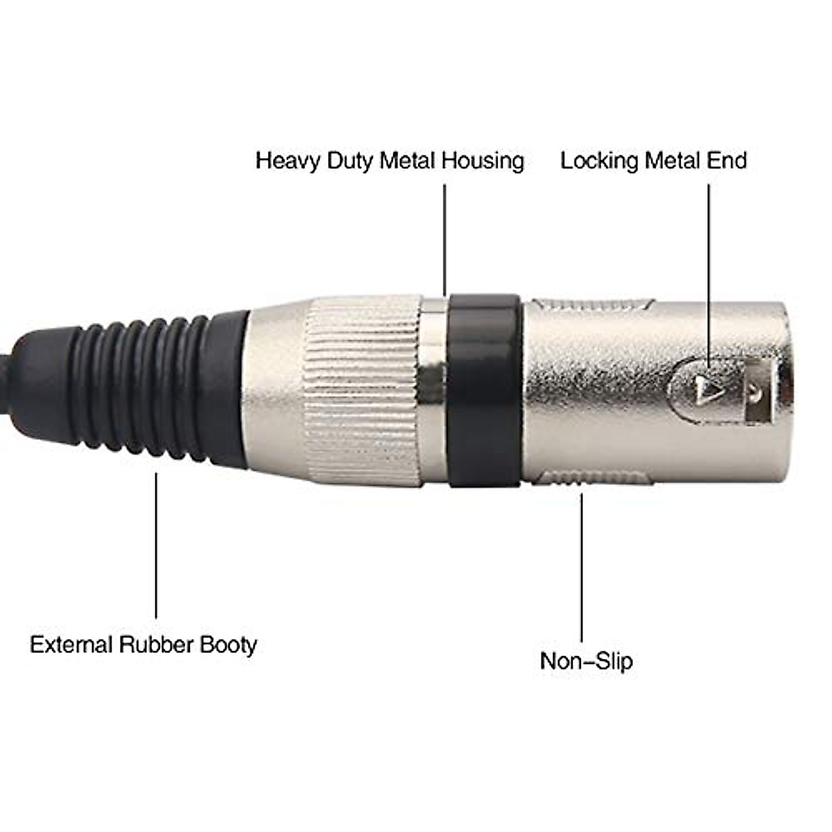 DISINO Dual RCA to XLR Male Y Splitter Patch Cable, Unbalanced 2 RCA/Phono Plug to 1 XLR Splitter Duplicator Lead Y-Cable Adapter -5feet/1.5m