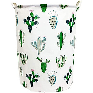 Large Green Catcus Laundry Hamper Bucket for Storage Bin,Kids Room, Home Organizer, Nursery Storage, Baby Hamper with Cactus Design