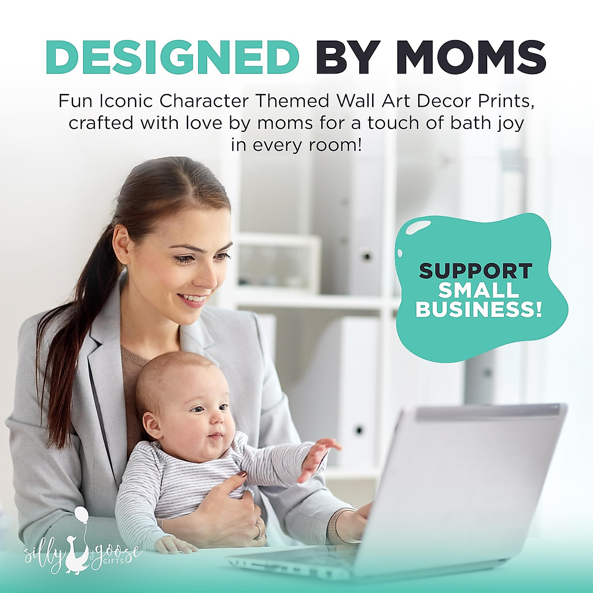 Silly Goose Gifts Character Themed Bathroom Wall Art Print Set - Even A Nightmare Will Brush Teeth Take A Bath Wash Hands- Funny Jack & Sally Bath Reminders Picture Decor