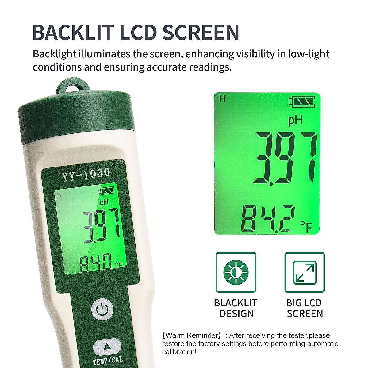 RAINLEOTI Digital pH Meter for Food,Food PH Tester 2 Probe 0.01 Resolution High Accuracy Digital PH Meter with Backlit LCD Display & ATC for Meter,Sourdough,Fruit,Cheese,Bread,Soft Soil Water&Solution