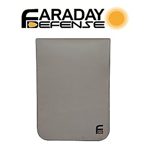 White PU Leather Faraday Jacket Flip Top Cell Phone RFID X-Large Privacy Protection 4.5 x 6.5 Bag Anti-Tracking Anti-Spying EMP GPS RFID Signal Blocker Pouch Case Bag Handset Function Bag
