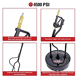 Simpson Cleaning 80182 Universal 20" Industrial Pressure Washer Surface Cleaner for Hot and Cold Water Machines, 3/8" Quick Connection, Recommended min 3450 PSI up to max of 4500 PSI, Black