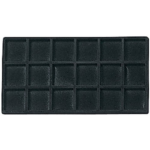 ToolUSA (2 Pack) Black Plastic Tray Insert | 18 Compartments | 2⅛" x 2" (5.4 x 5.1 cm) | Ideal for Gems & Small Items