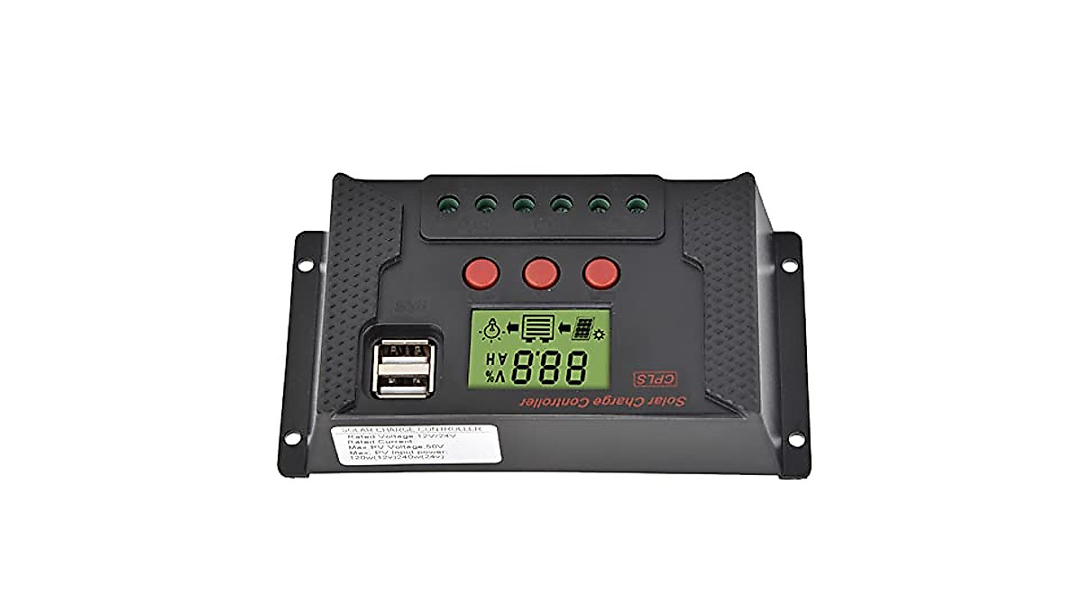 Walfront 40A PWM Solar Charge Controller for 12V/24V