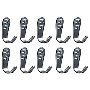 Deezio Extra Strong Stainless Steel Screw Single Hooks, Coat Hooks, Hat Hooks, Wall Hooks, Bath Towel Hook, Kitchen Hooks, Heavy Duty Wall Mount Hooks (Pack of 10)