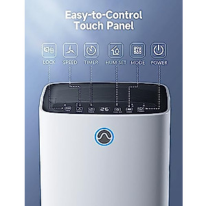 Dehumidifier for Home and Basement for 2000Sq.Ft, 25 Pints Dehumidifiers for bathroom, Large Room, Water Tank Capacity with Drain Hose, Intelligent Humidity Control, Childlock, Laundry Dry