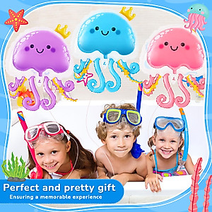 VercanMonth 6 Pcs 36 Inch Jellyfish Balloons Inflatable Jellyfish Octopus Sea Party Decorations Mermaid Party Decoration Baby Shower Decoration Supplies, in Pink Blue Purple