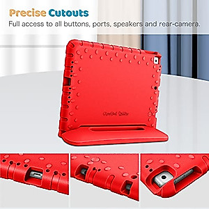 Fintie Kids Case for iPad 9th / 8th / 7th Generation (2021/2020 / 2019) 10.2 Inch - Shockproof Light Weight Handle Stand Case, Also Fit iPad Air 3 10.5" (2019) / Pro 10.5" (2017), Red