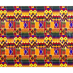 African Wax Fabrics 6 Yard 100% Cotton Ankara Kente Print Fabric for Party Dress