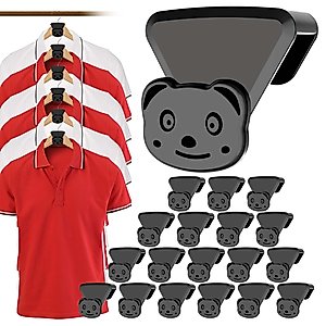 Space Saving Hanger Closet Organizer, Ultra- Premium ABS Hangers Hooks for Heavy Clothes Create Up to 5X Closet Space, Clips Fits All Hangers, College Dorm Room Essentials 18 Value Pack