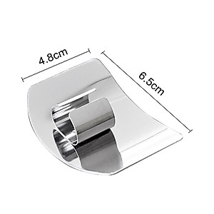 Qinlenyan Finger Guard for Left-Handed Users Stainless Steel Cooking 2pcs Cutting Adjustable Protector Safety Durable Veggie Chopper Dicing Easy to Clean A