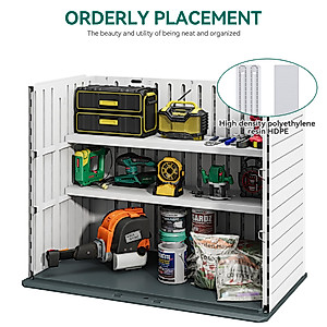 YITAHOME Resin Storage Shed Shelves for 35 Cuft Horizontal Storage Shed, 47 in x 12.6 in Waterproof Rack with 8 Screws for 4x2.5 Ft Horizontal Storage Shed Accessories, Easy Assembly, 2PCS, Gray