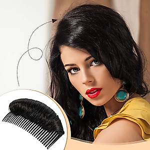 WILLBOND 3 Pieces Invisible False Hair Clips, Increased Pad Bump It Up Volume Hair Base Fluffy Princess Styling Insert Tool for Women Girls(Black)