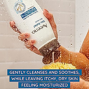 Aveeno Skin Relief Fragrance-Free Body Wash with Triple Oat Formula, Gentle Daily Cleanser for Sensitive Skin Leaves Itchy, Dry Skin Soothed & Feeling Moisturized, Sulfate-Free, 18 fl. oz