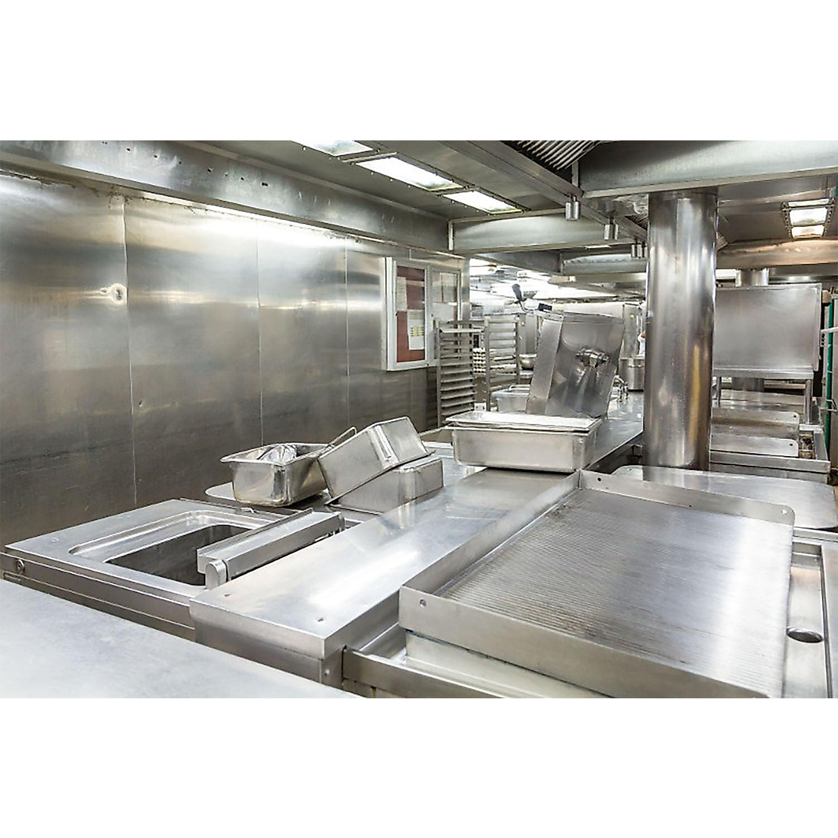 HOODMART 48” x 84” Metal Wall Panels, Set of 2 - High Quality Stainless Steel Sheet with Seam & End Caps, Back Splash Guard for Food Trucks, Restaurants, and Trailers