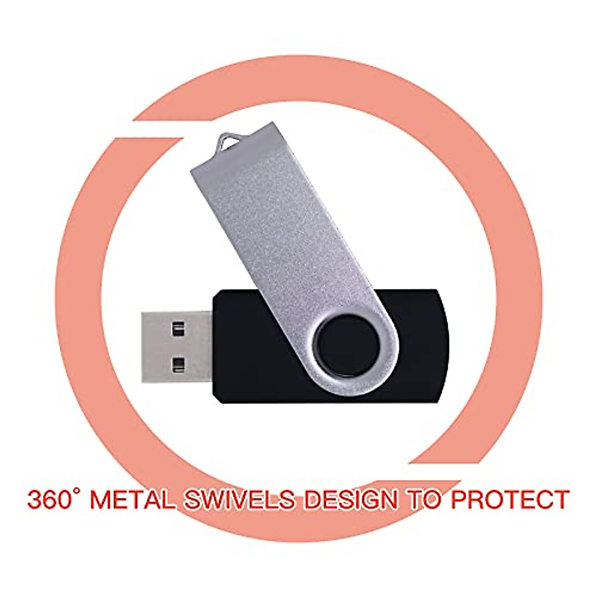 TosMemo USB Flash Drive 16GB Thumb Drive USB 2.0 Flash Drive Swivel Jump Drive Pen Drive Memory Stick for Data Storage(2 Pack,Black & Blue)