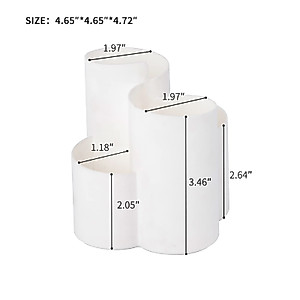 Yesesion Plastic Makeup Brush Holder for Desk, Round Cosmetics Brushes Organizer with 4 Compartment, Storage Cup for Lipsticks, Hair Accessories, Beauty Tool in Vanity, Bathroom, Dresser ( White )