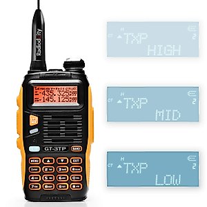 BAOFENG High Power Ham Radio Handheld GT-3TP Mark III, Dual Band 8W Two Way Radio, Long Range Rechargeable Walkie talkies with Car Charger, Black