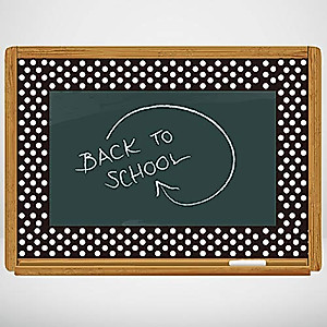 Youngever 52.5 ft Bulletin Board Borders Border for Classroom Decoration, Black Polka Dot Bulletin Border