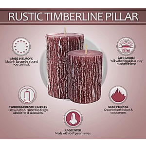 Hyoola Timberline Pillar Candles - 6 Pack - Rose Pink Pillar Candles - European Made Rustic Pillar Candle - 2.5 Inch x 3.5 Inch