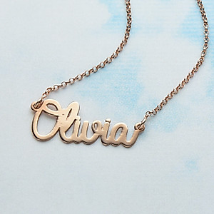 MyNameNecklace Personalized Cursive Name Pendant Necklace-Nameplate Christmas Jewelry Gift