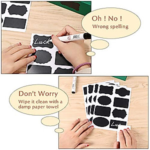 Harapu Chalkboard Labels Stickers for Food Jars, Spice, Glass, Cups, Bottles, Containers and Canisters, Decorative Reusable Waterproof Blackboard Labels - 4 Sheet (32 Pcs)