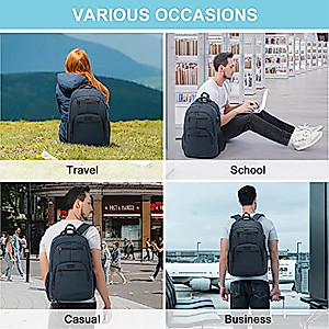 LOVEVOOK Laptop Backpack Work Travel Backpack for Women Men 17 Inch Anti Theft Computer Bag Waterproof College Bookbag Business Backpack Purse with USB Charging Port and Lock School Students Backpack