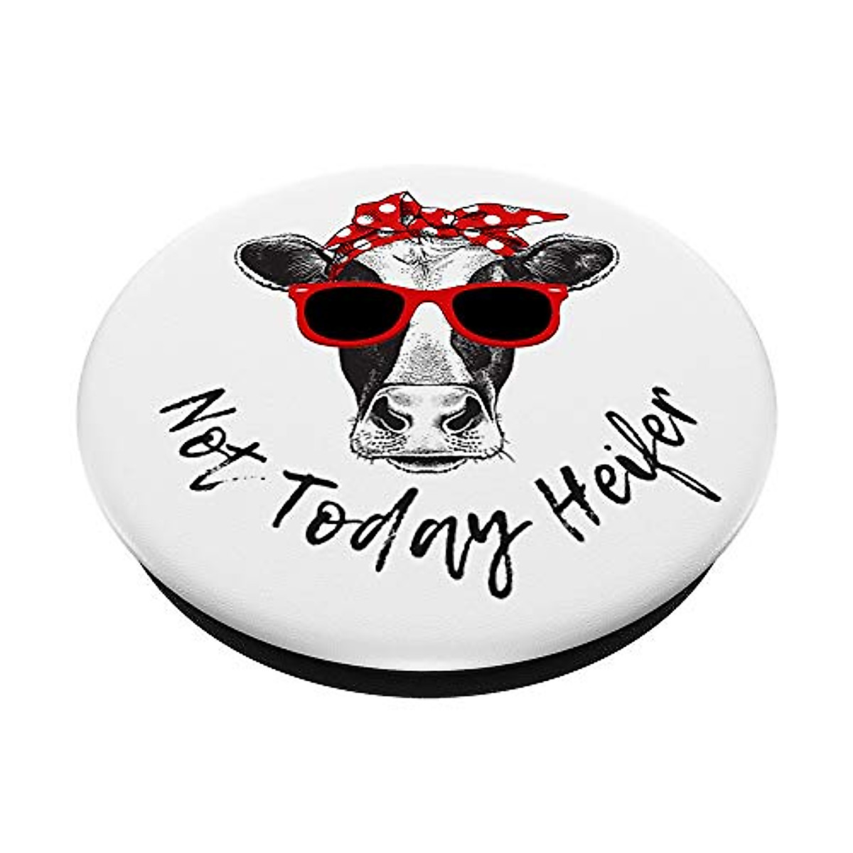 Not Today Heifer Funny Cow Red Sunglasses Black and White PopSockets PopGrip: Swappable Grip for Phones & Tablets