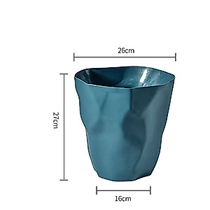 Wansan Irregular Trash Can Trash Can Plastic Trash Can Trash Can Fashion Simple Office Trash Can Without Lid, Kitchen Home Office Bedroom Office-Black-12L