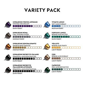 Nespresso Capsules OriginalLine, Espresso Variety Pack, Medium Roast Espresso Coffee, 10 Count (Pack of 10), Brews 3.7 ounce and 1.35 ounce (ORIGINAL LINE ONLY)